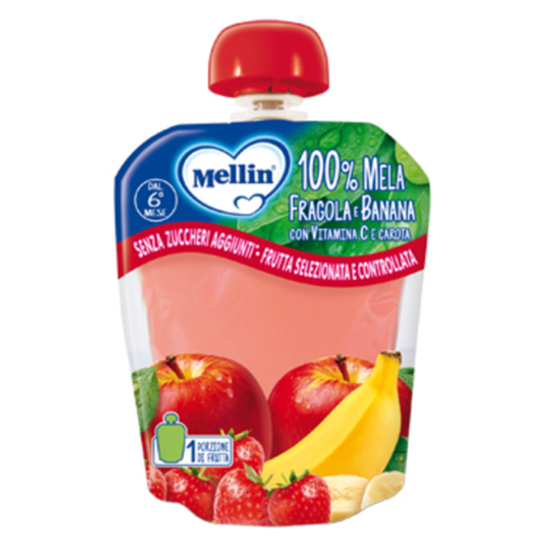 Mellin Pouch Mela/Fragola/Banana 90 Gr | MarconiFarma - La tua farmacia online di fiducia